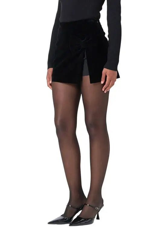 Endless Rose Velvet Mini Skort - Black