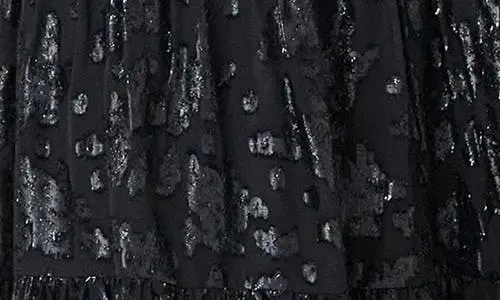 Endless Rose Metallic Floral One-shoulder Chiffon Dress