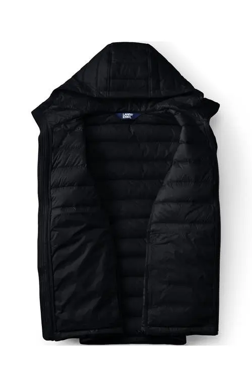 LANDS' END Wanderweight Ultralight Packable Hooded Down Jacket - Black