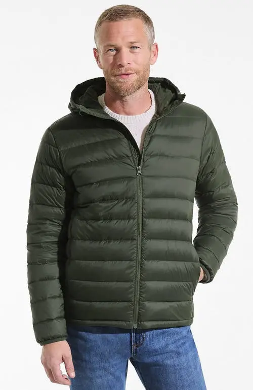 LANDS' END Wanderweight Ultralight Packable Hooded Down Jacket - Darkest Olive
