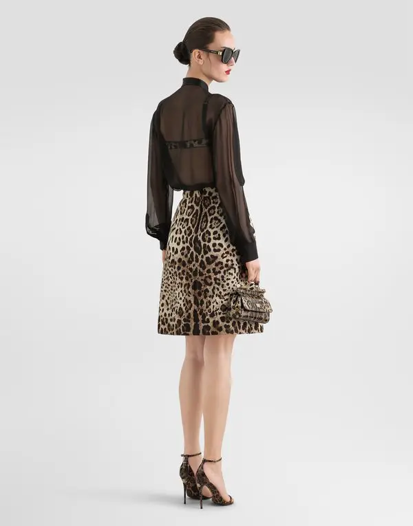 Dolce & Gabbana Silk Chiffon Shirt With Pussy-bow - Black
