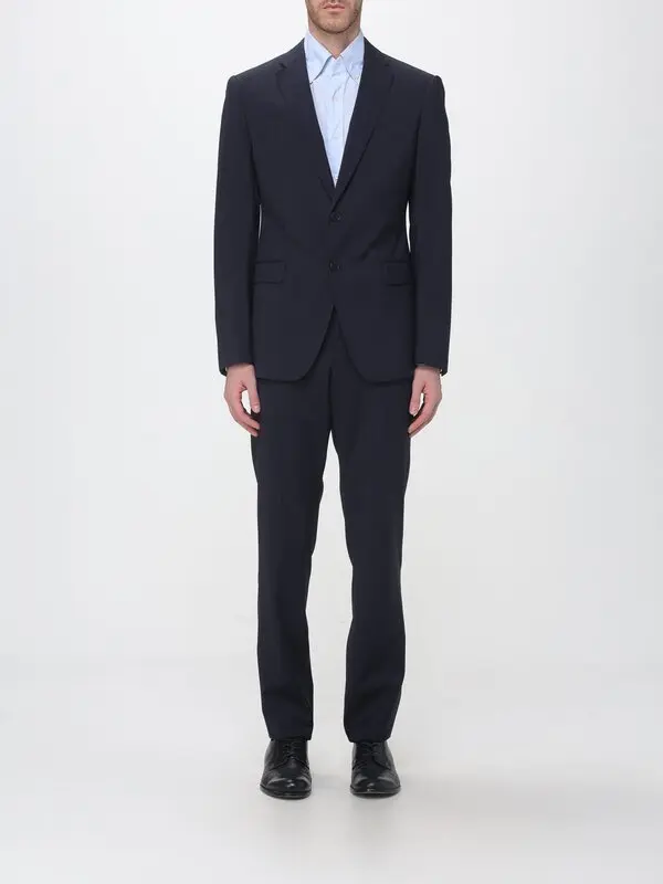 Emporio Armani Single-breasted Two-button Virgin Wool Suit - Black