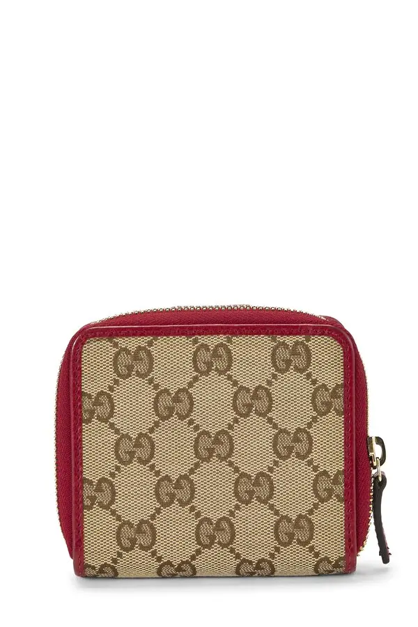 Gucci Original Gg Canvas French Zip Around Wallet - Red