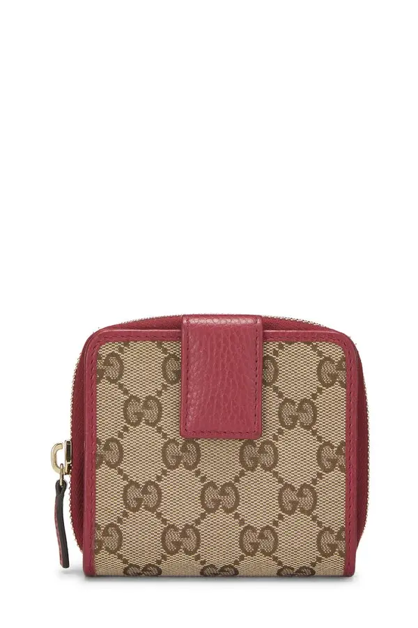 Gucci Original Gg Canvas French Zip Around Wallet - Red