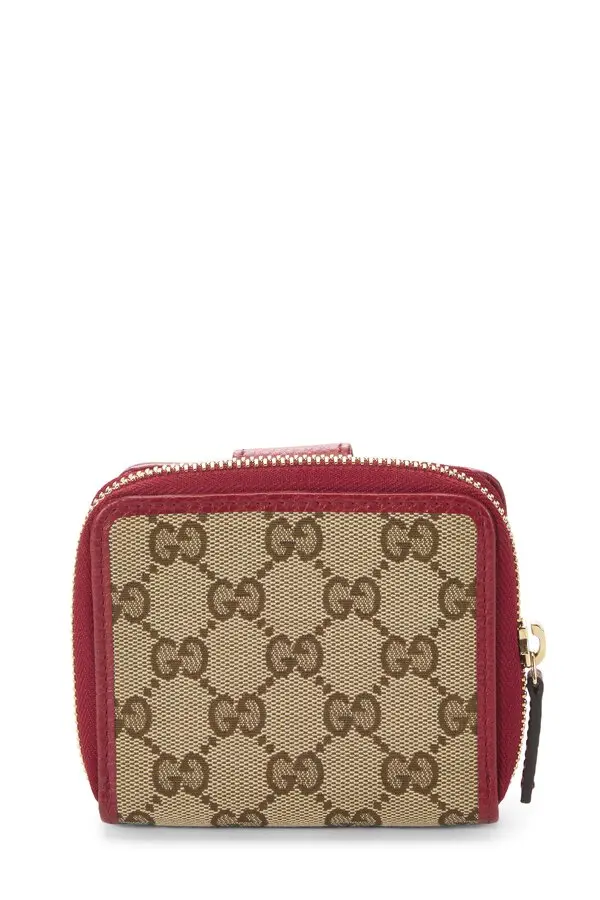 Gucci Original Gg Canvas French Zip Around Wallet - Red