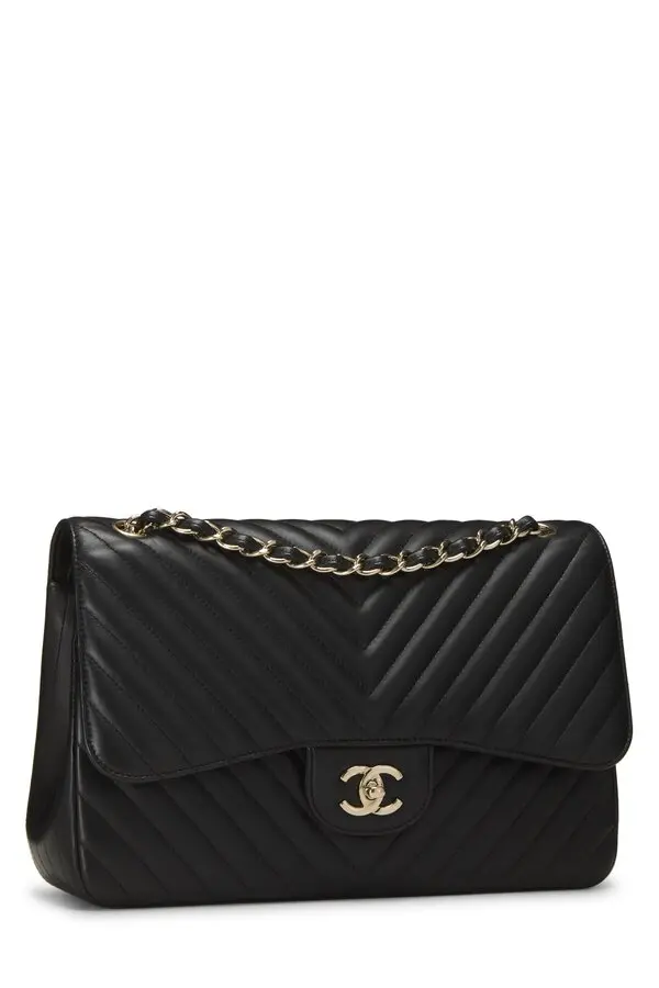 Chanel Chevron Lambskin Double Flap
