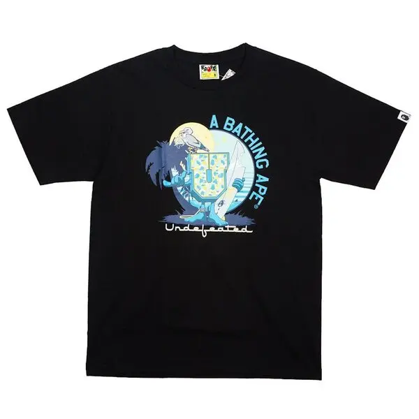 A BATHING APE X Undefeated Surfer Tee Shirt - Black