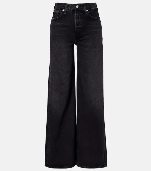 Citizens Of Humanity Paloma High-rise Wide-leg Jeans In Raine - Black