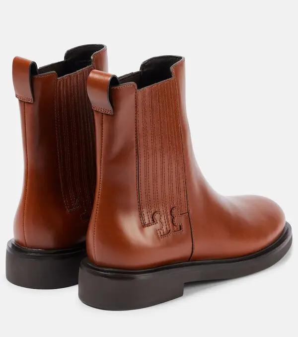 Tory Burch T Monogram Leather Chelsea Boots