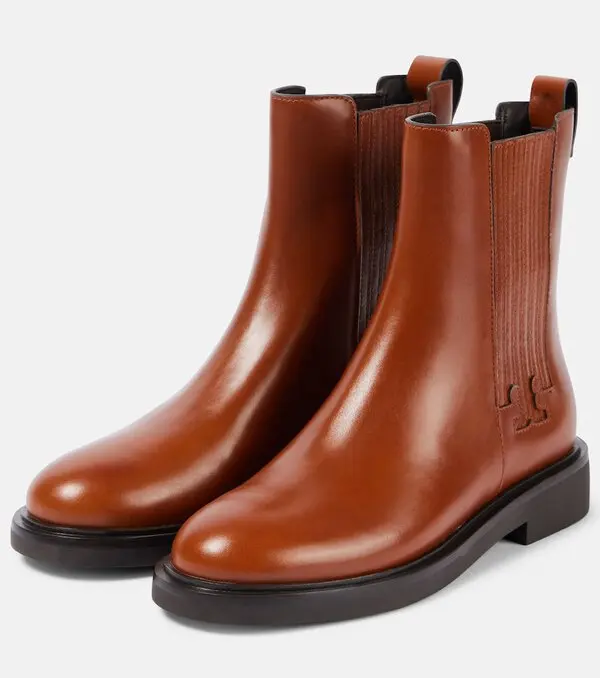 Tory Burch T Monogram Leather Chelsea Boots