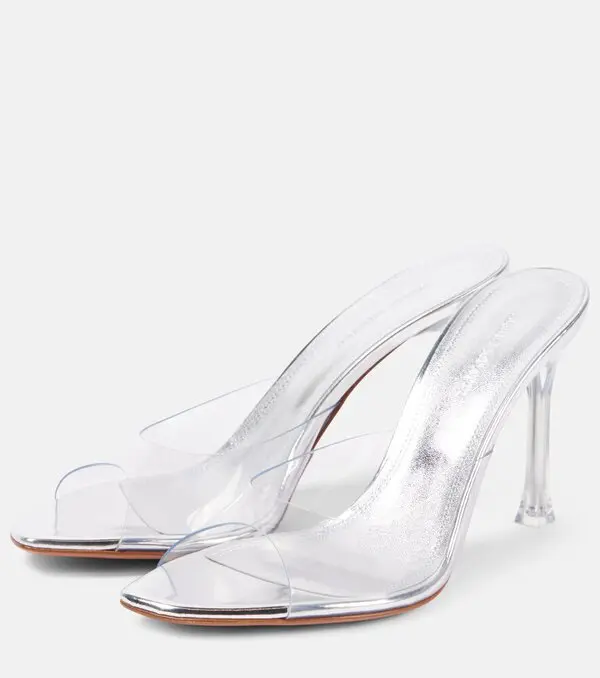 Amina Muaddi Alexa Glass 95 Pvc Mules
