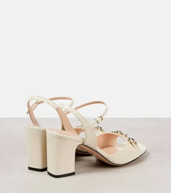 Gucci Horsebit Leather Sandals - White
