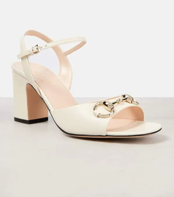 Gucci Horsebit Leather Sandals - White