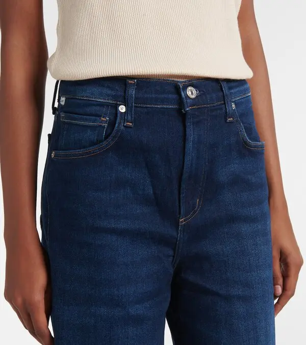 Citizens Of Humanity Lyra Cropped High-rise Wide-leg Jeans - Blue