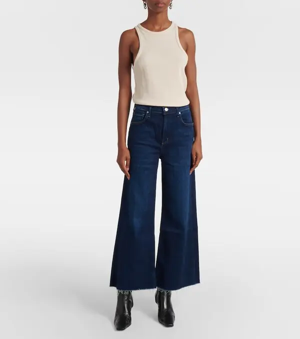 Citizens Of Humanity Lyra Cropped High-rise Wide-leg Jeans - Blue