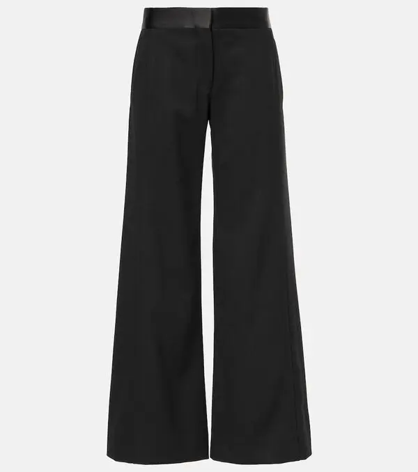 Victoria Beckham Side Panel Wide-leg Trousers - Black