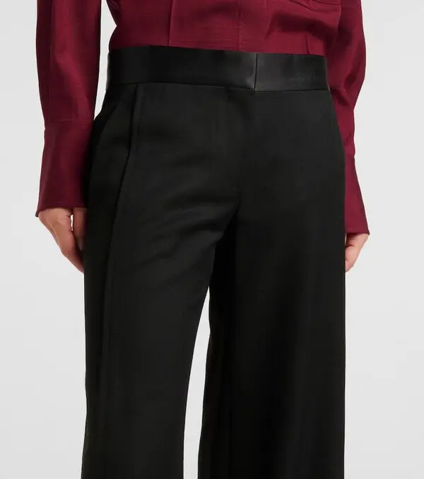 Victoria Beckham Side Panel Wide-leg Trousers