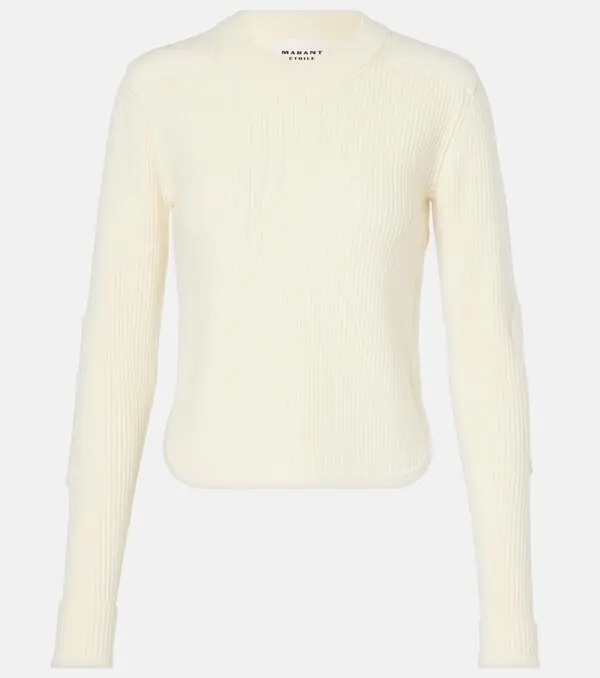 MARANT ETOILE Gabyne Ribbed-knit Sweater - White