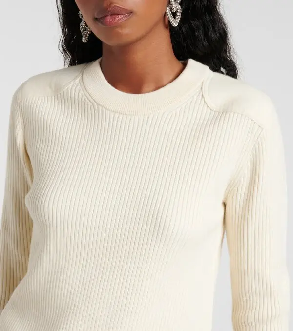 MARANT ETOILE Gabyne Ribbed-knit Sweater - White
