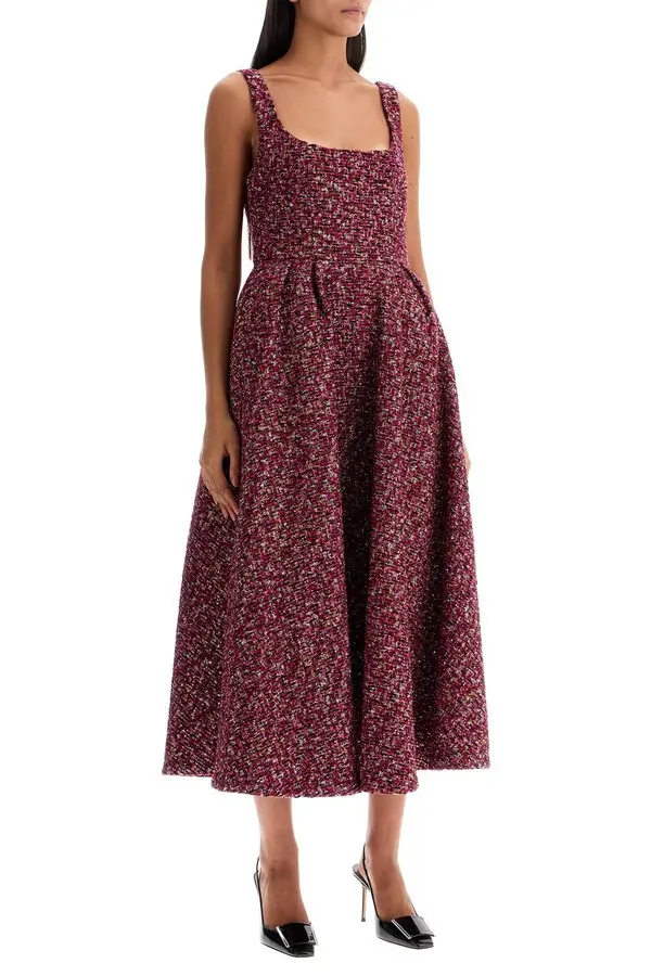 Alessandra Rich Sequined Tweed Midi Dress In Purple - 34% Off | Editorialist