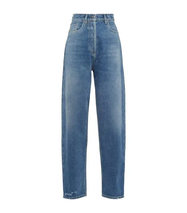 Prada Triangle Wide-leg Jeans - Blue