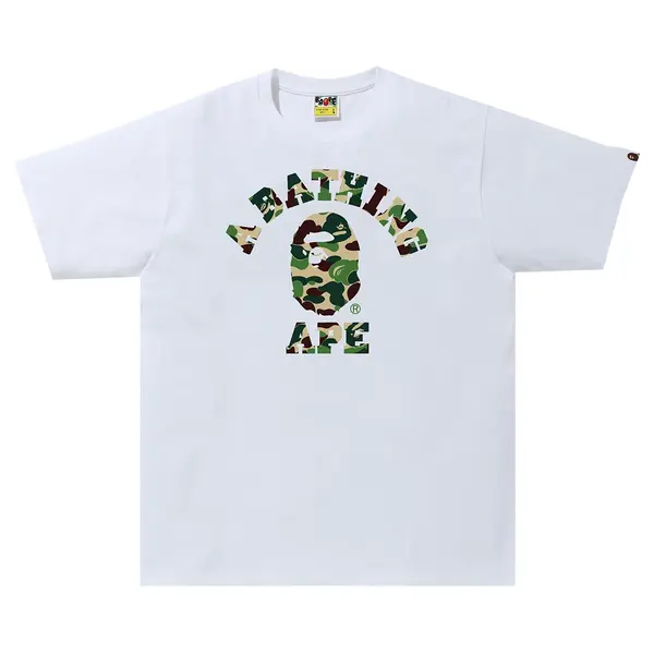 A BATHING APE Abc Camo College Tee - White