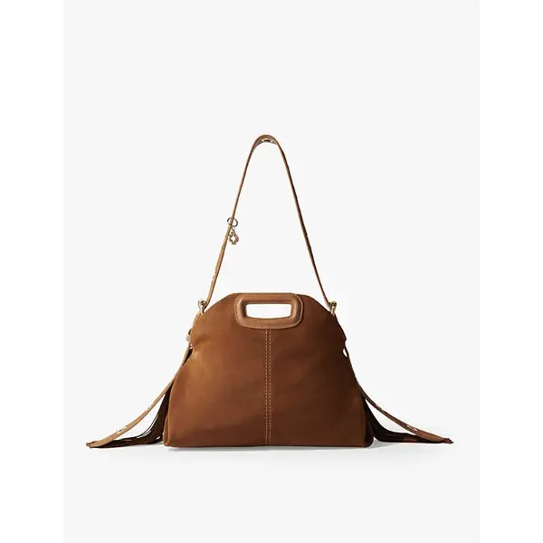 Maje Miss M Suede Shoulder Bag With Tassels - Bruns