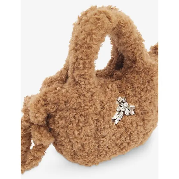 Simone Rocha Embellished Faux Fur Tote Bag