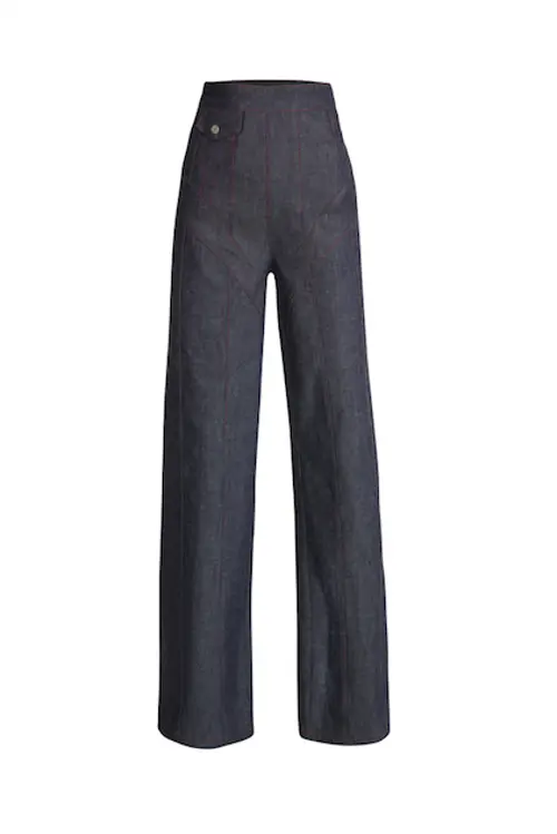 JENDUE Chaby Wide-leg Pants - Deep Blue