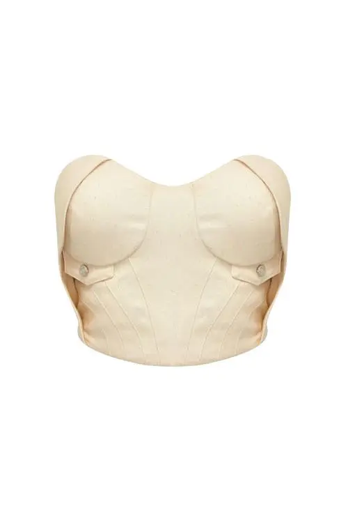 JENDUE Chaby Strapless Corset Crop Top