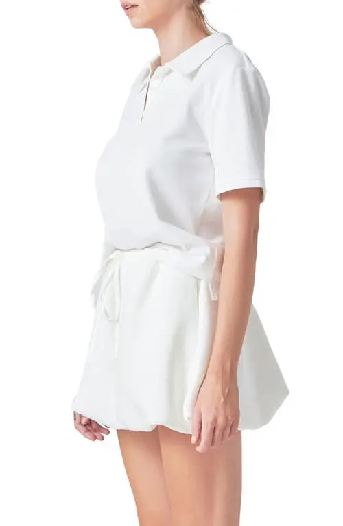 GREY LAB Cotton Piqué Polo Shirt - White