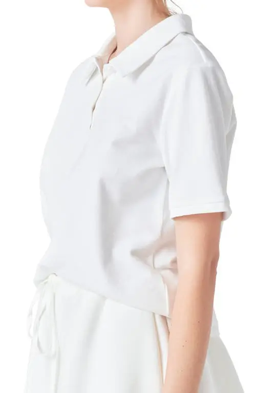 GREY LAB Cotton Piqué Polo Shirt - White