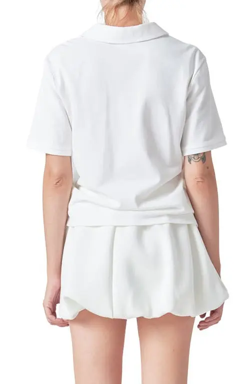 GREY LAB Cotton Piqué Polo Shirt - White