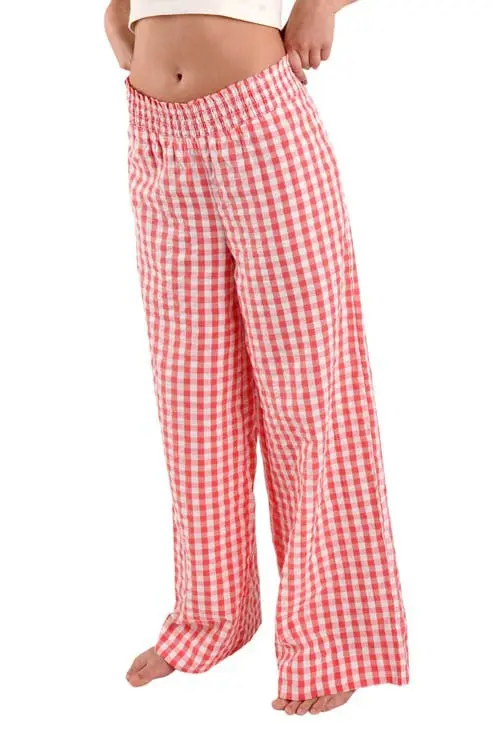 PEACHAUS Chicory Striped Woven-cotton Pajama Pants - Canyon Peach