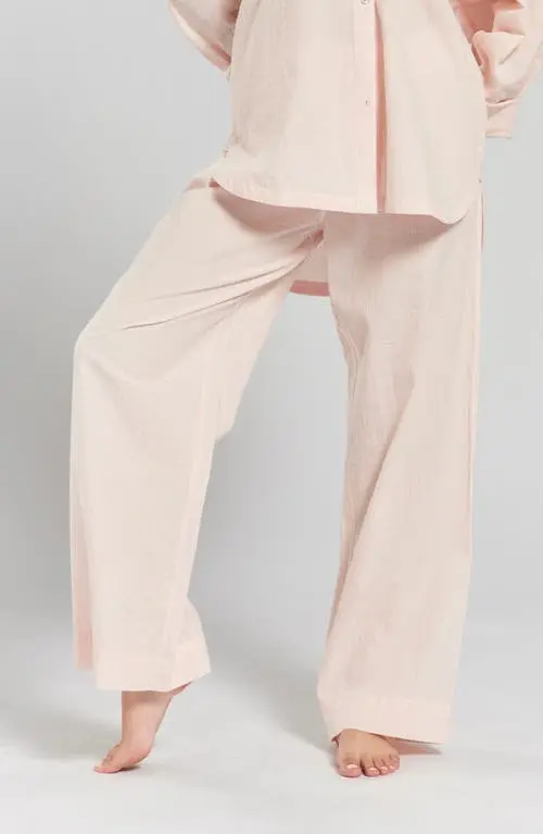 PEACHAUS Chicory Striped Woven-cotton Pajama Pants - Dawnlight Coral