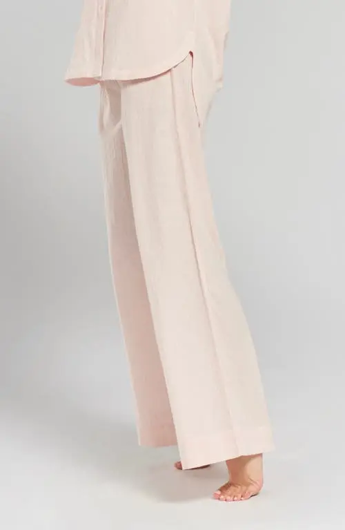 PEACHAUS Chicory Striped Woven-cotton Pajama Pants - Dawnlight Coral