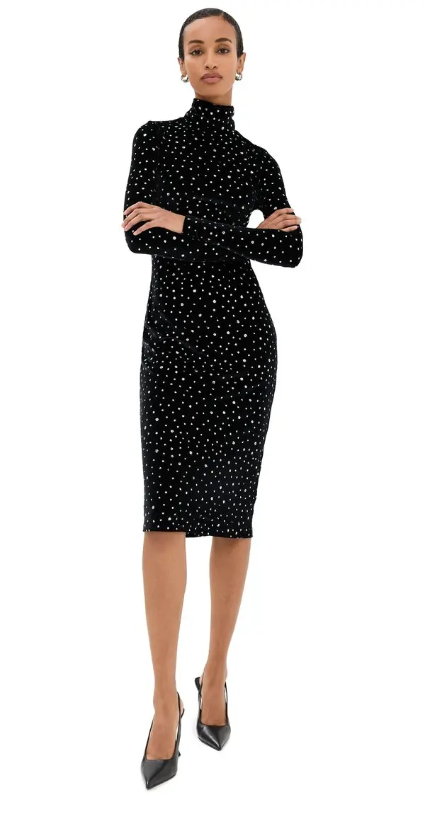 Prabal Gurung Velvet Turtleneck Dress In Black/Silver - 70% Off |  Editorialist