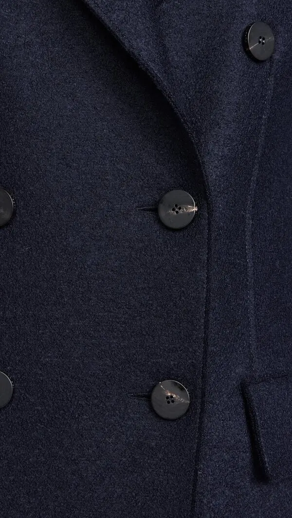 Harris Wharf London Long Pressed Wool Tailored Coat - Navy Blue
