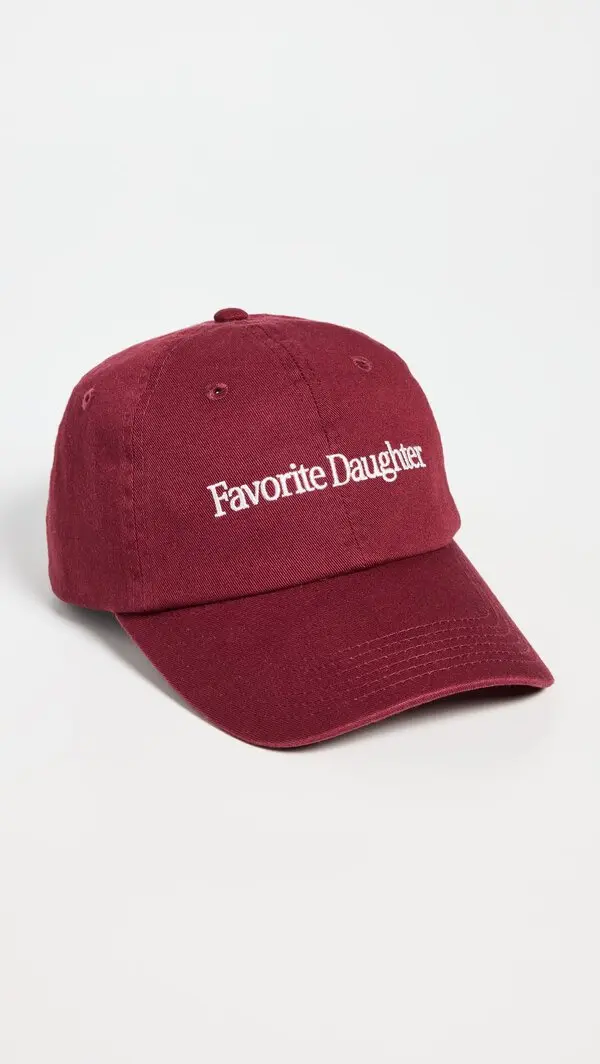 Favorite Daughter Maroon Baseball Cap with White Embroidered Logo Favorite Daughter The Favorite Baseball Hat in Burgundy  main image 3