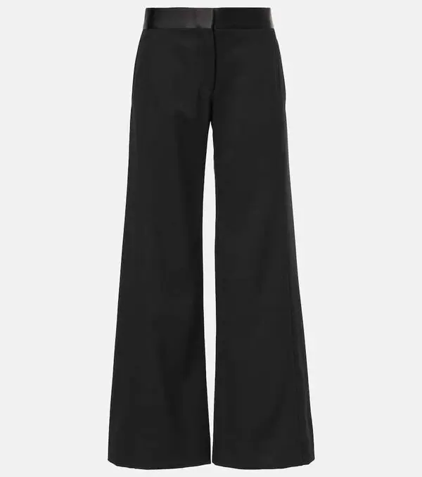 Victoria Beckham Side Panel Wool-blend Wide-leg Trousers