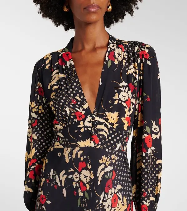 Rixo Trula Floral Maxi Dress
