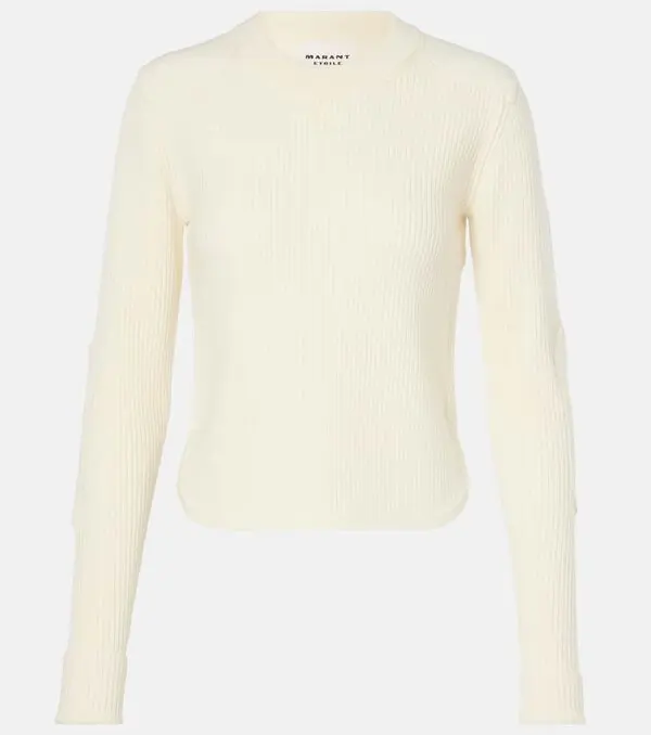 MARANT ETOILE Gabyne Ribbed Knit Sweater - White