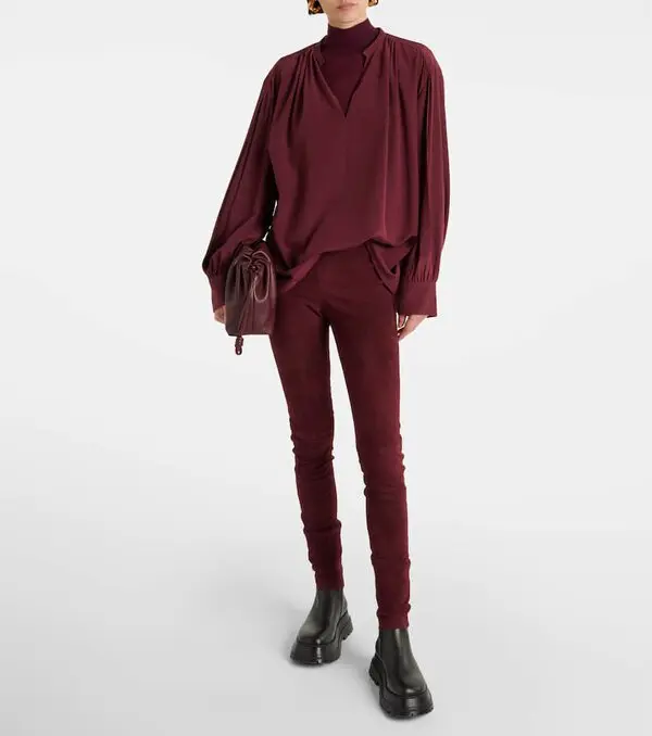JOSEPH Blondel Silk Blouse - Red