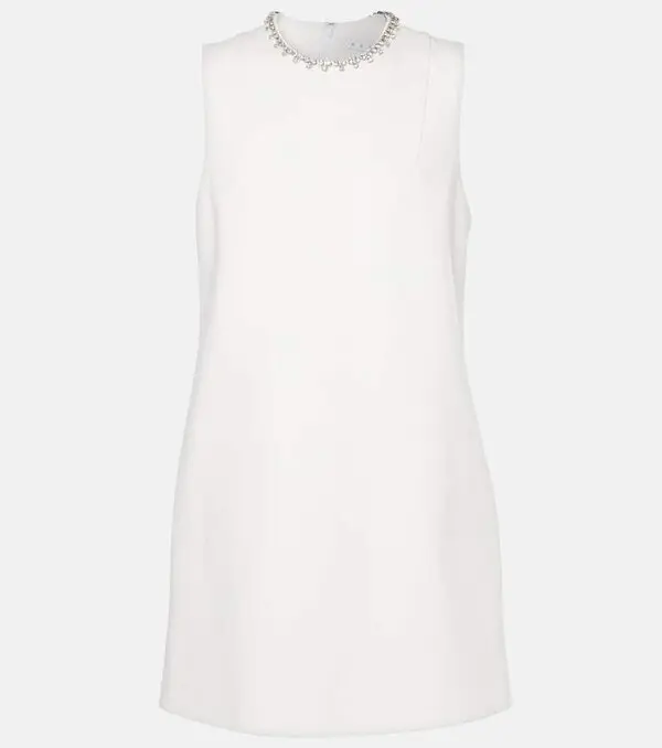 AREA Embellished Mini Dress - White