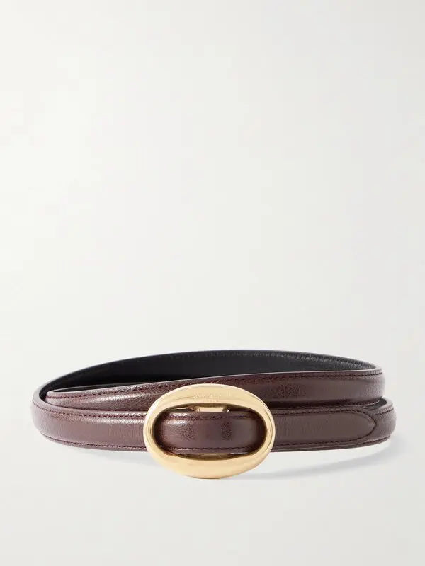 Saint Laurent Skinny Leather Belt - Purple