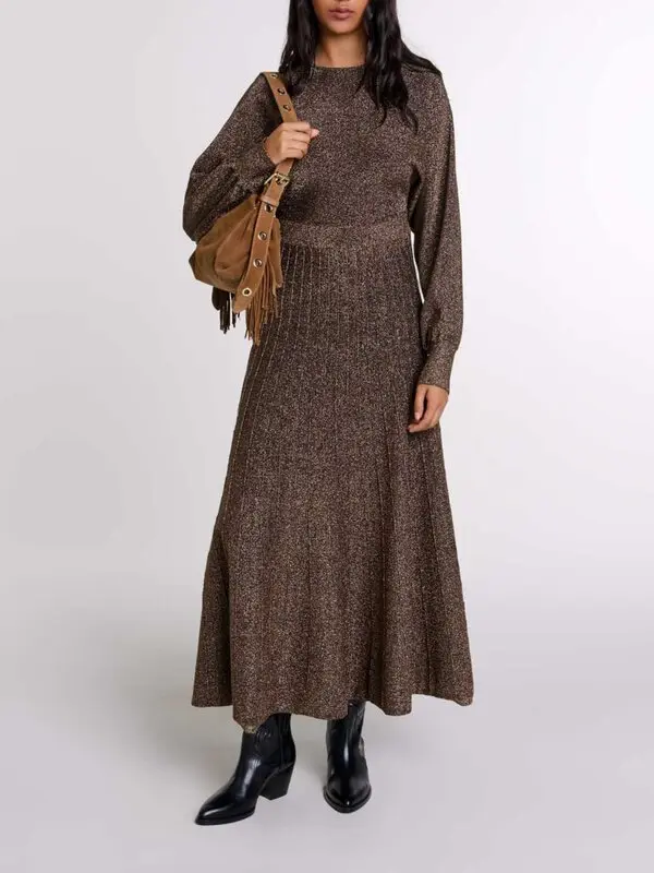 Maje Shiny Knit Maxi Dress