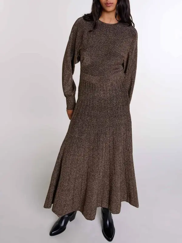 Maje Shiny Knit Maxi Dress