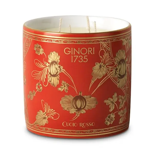 GINORI 1735 Oriente Italiano Cuoio Rosso Large Scented Candle - Red