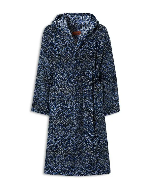 Missoni Azul Hooded Chevron Bathrobe - Blue Multi