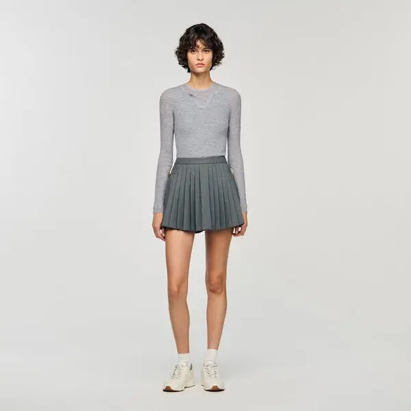 Sandro Wool Layered-effect Sweater - Grey